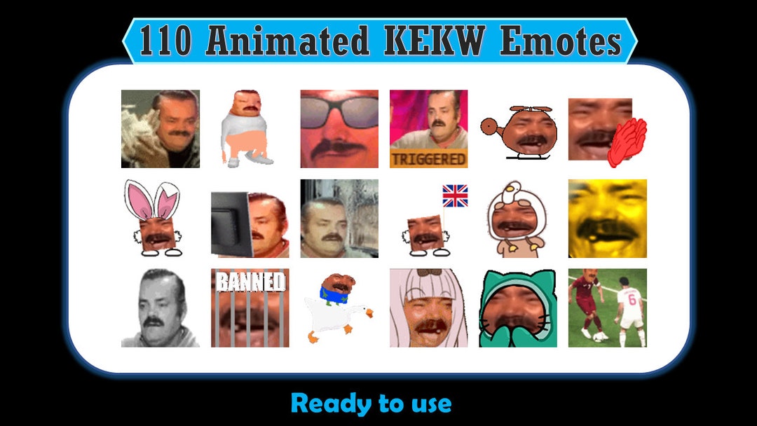 110 Animated KEKW Emotes Pack Twitch Emotes Discord Emotes Emotes for ...