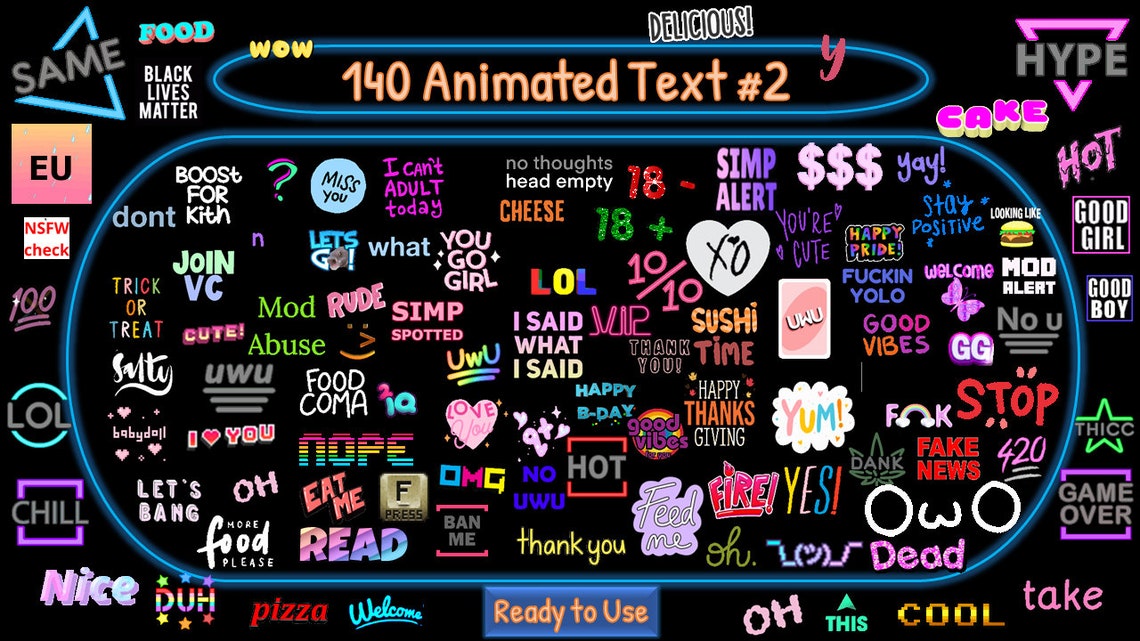 140 Animated Text Emotes Pack #2 | Twitch Meme Emotes | Discord Emotes ...