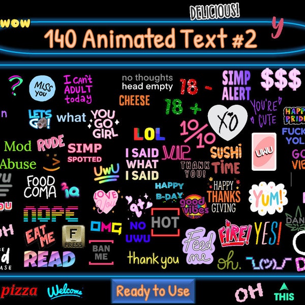 Twitch Animated Text Emotes - Etsy