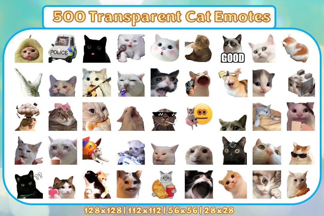 500+ Transparent Cat Emotes Mega Pack | Twitch Emotes | Discord Emotes ...