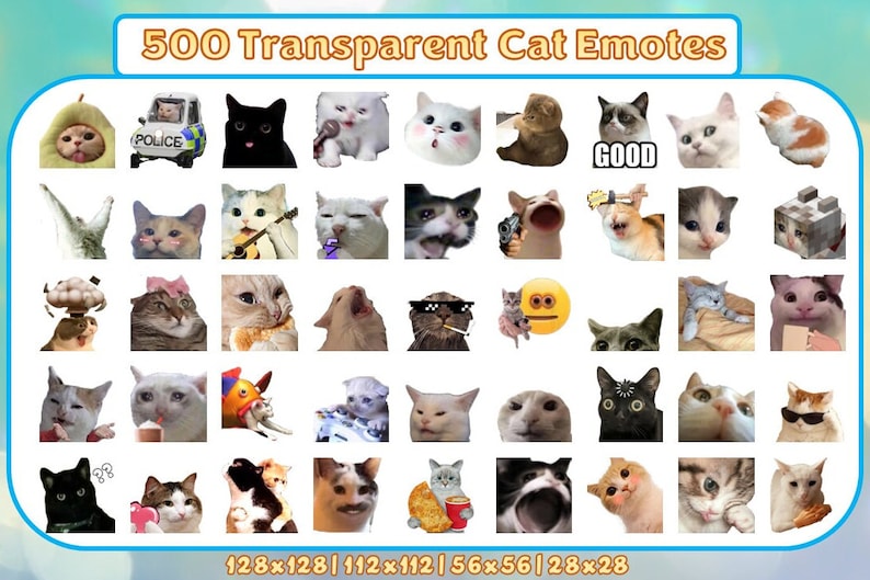 500+ Transparent Cat Emotes Mega Pack | Twitch Emotes | Discord Emotes ...