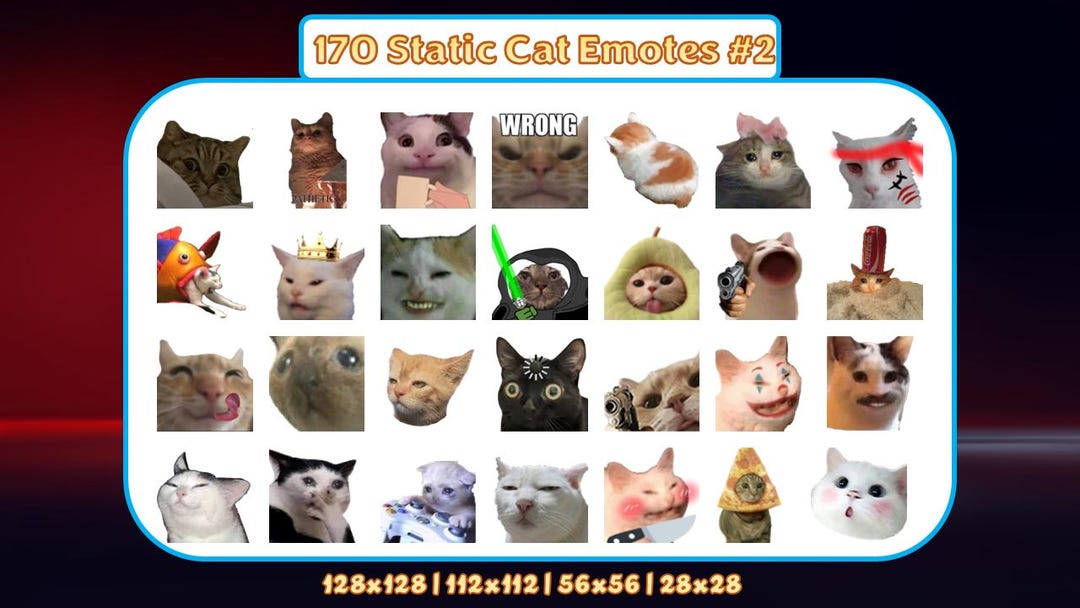 170 Cat Emotes Pack #2 | Twitch Emotes | Discord Emotes | Cute Cat ...