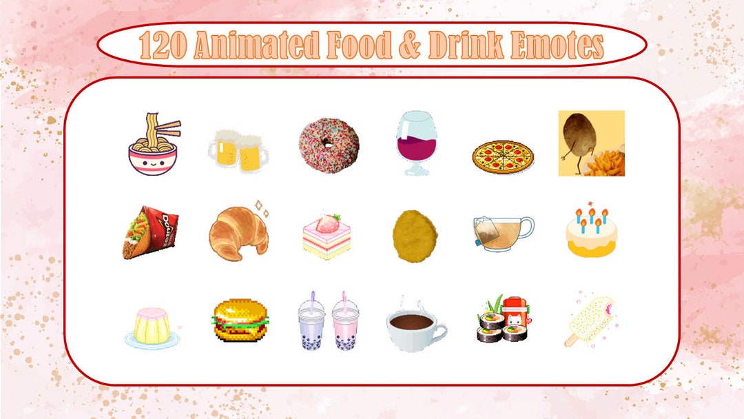 120 Animated Food & Drink Emotes Mega Pack | Twitch Emotes | Discord ...
