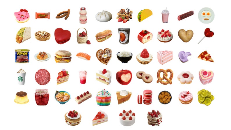140 Static Food & Drink Emote Pack Realistic Twitch Emotes Discord ...