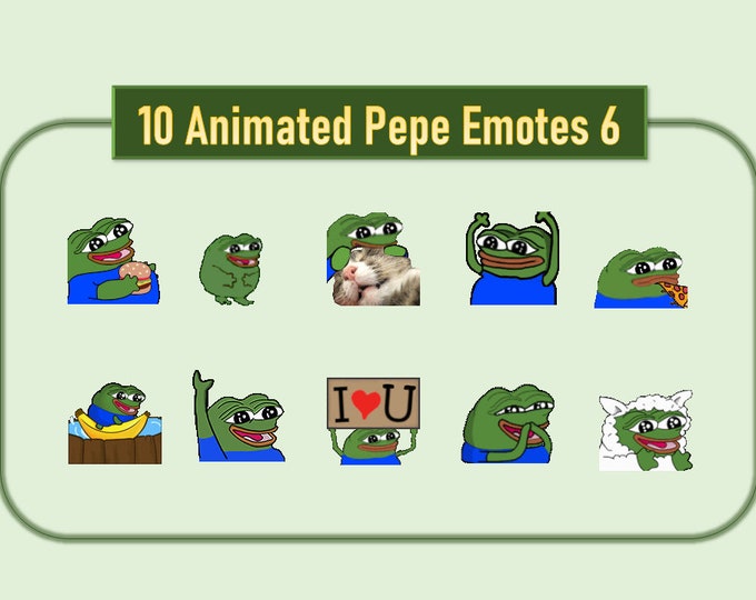 10 Animated Pepe Emotes Pack for Twitch and Discord #6 | Twitch Meme ...