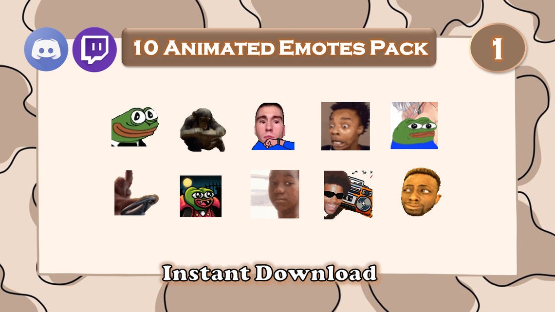 10 Animated Meme Emotes Pack 1 Twitch Meme Emotes Discord Emotes Emotes ...