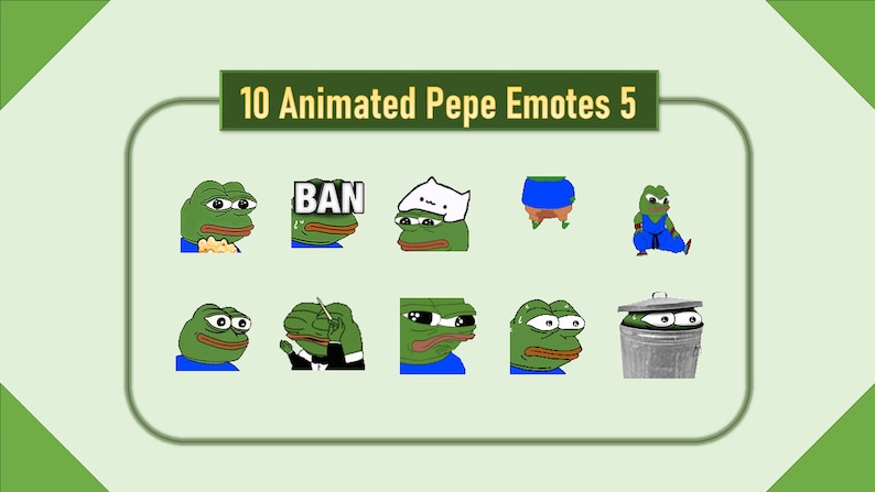 10 Animated Pepe Emotes Pack for Twitch and Discord #5 | Twitch Meme ...