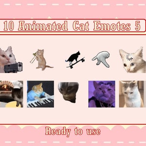 10 Popular Animated Cat Emotes Pack 5 | Chipi Chapa Cat | Pizza Cat ...