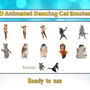 10 Popular Animated Cat Dancing Emotes Pack | Twitch Meme Emotes ...