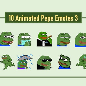 10 Animated Pepe Emotes Pack for Twitch and Discord #3 | Twitch Meme ...