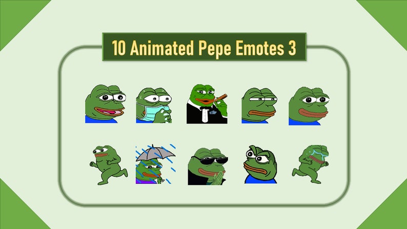 10 Animated Pepe Emotes Pack for Twitch and Discord #3 | Twitch Meme ...