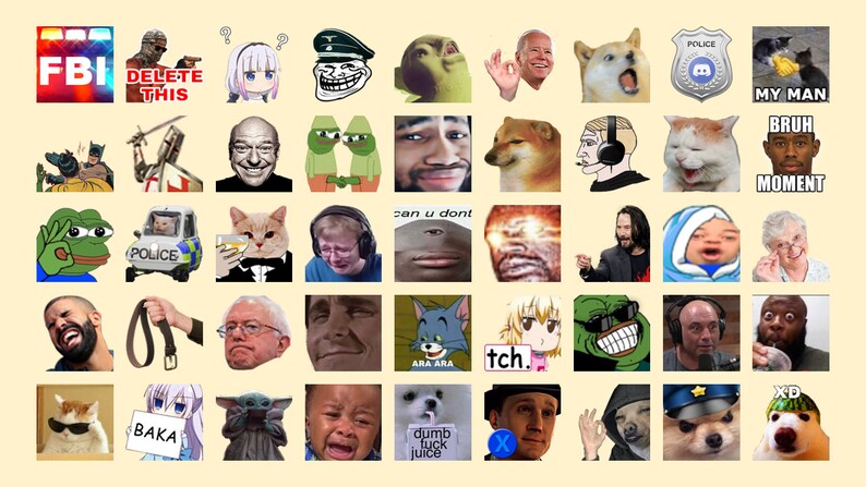 200 Random Meme Emotes for Twitch and Discord #2 | Twitch Emotes ...