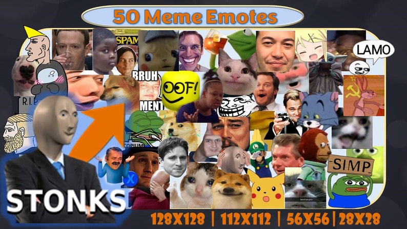 50 Meme Emotes for Twitch and Discord | Twitch Emotes | Discord Emotes ...