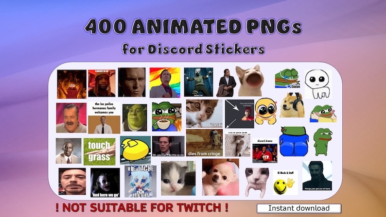400 Animated Pngs for Discord Stickers Mega Pack (not Suitable for ...