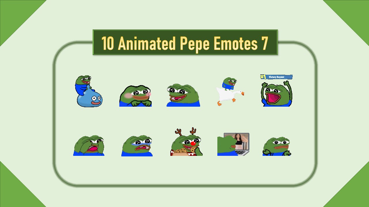 10 Animated Pepe Emotes Pack for Twitch and Discord #7 | Twitch Meme ...