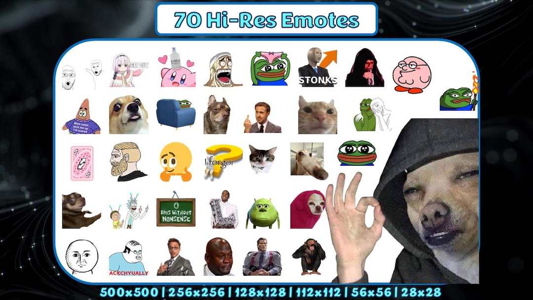 70 Emotes for Kick, Tiktok, Twitch | Optimized for Discord Emotes ...