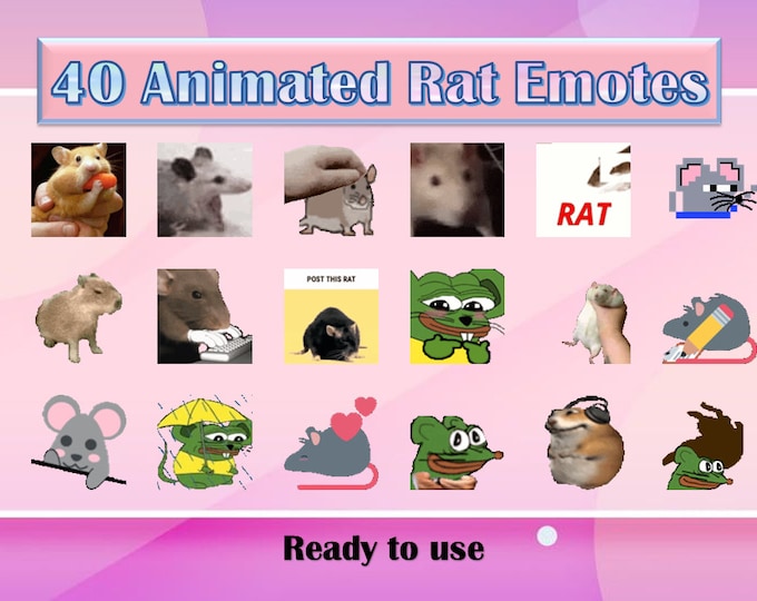40 Animated Rat Emotes Pack | Twitch Emotes | Discord Emotes | Rat ...