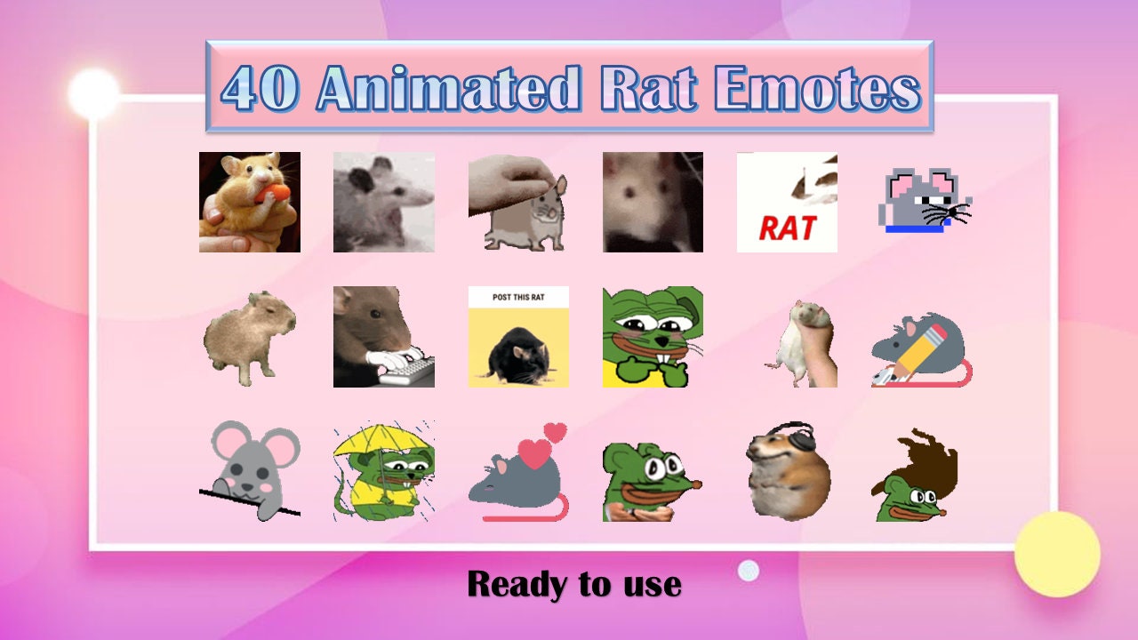 40 Animated Rat Emotes Pack | Twitch Emotes | Discord Emotes | Rat ...