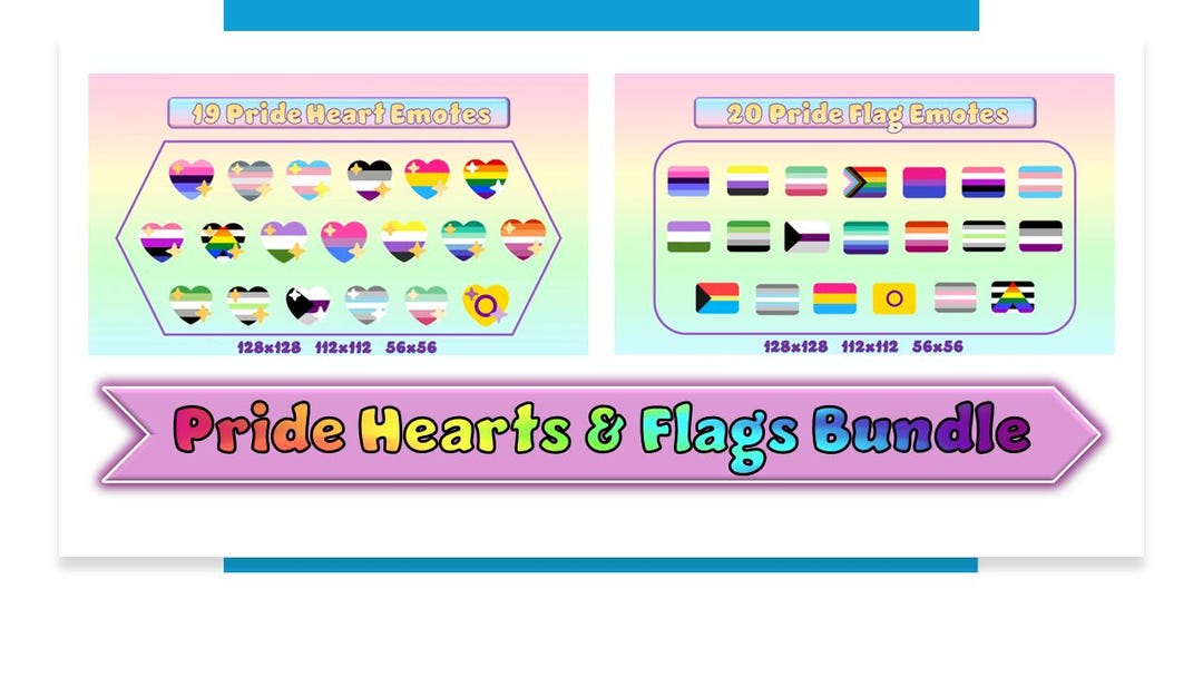 39 Pride Heart + Flag Emotes for Twitch and Discord | Twitch Emotes ...