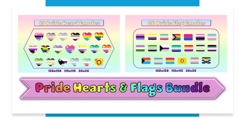 39 Pride Heart + Flag Emotes for Twitch and Discord | Twitch Emotes ...