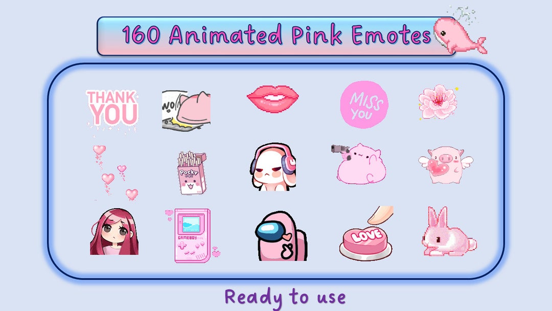 160 Animated Pink Emotes Mega Pack Twitch Emotes Discord - Etsy UK