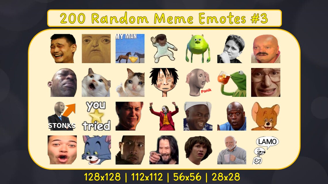 200 Random Meme Emotes for Twitch and Discord #3 | Twitch Emotes ...