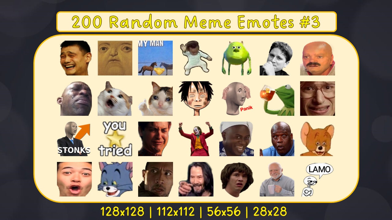 200 Random Meme Emotes for Twitch and Discord #3 | Twitch Emotes ...