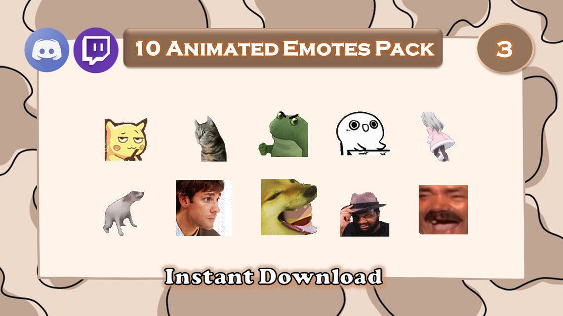 10 Animated Meme Emotes Pack 3 Twitch Meme Emotes Discord Emotes Emotes ...