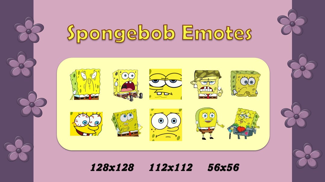 10 Spongebob Emotes for Twitch and Discord 1 Twitch Meme - Etsy