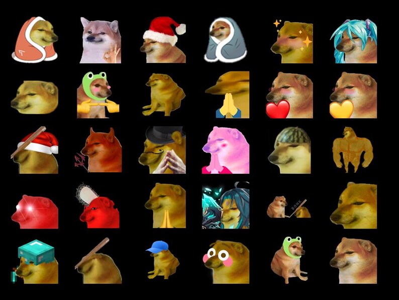 30 Cheems Emotes Pack | Twitch Emotes | Discord Emotes | Text Emotes ...