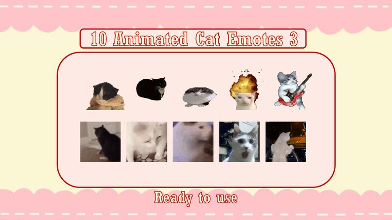 10 Popular Animated Cat Emotes Pack 3 Huh Cat Twitch Discord Kick ...