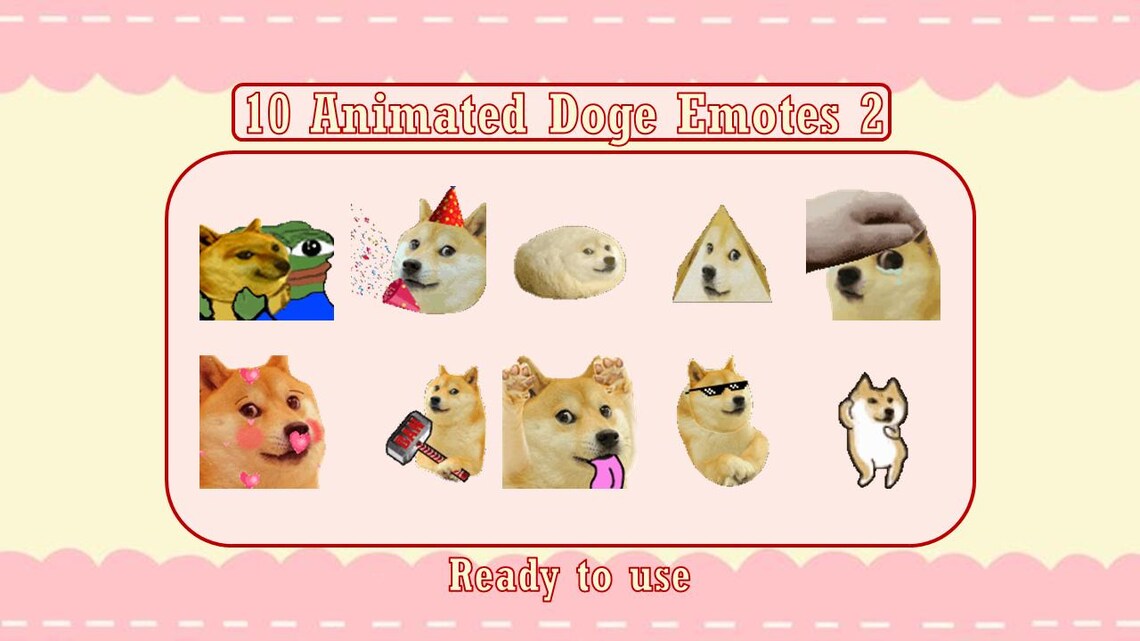 10 Popular Animated Doge Emotes Pack 2 | Twitch Meme Emotes | Discord ...