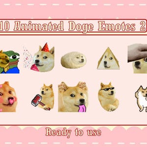 10 Popular Animated Doge Emotes Pack 2 | Twitch Meme Emotes | Discord ...