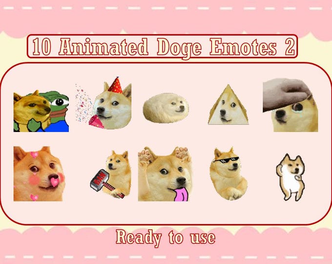 10 Popular Animated Doge Emotes Pack 2 | Twitch Meme Emotes | Discord ...