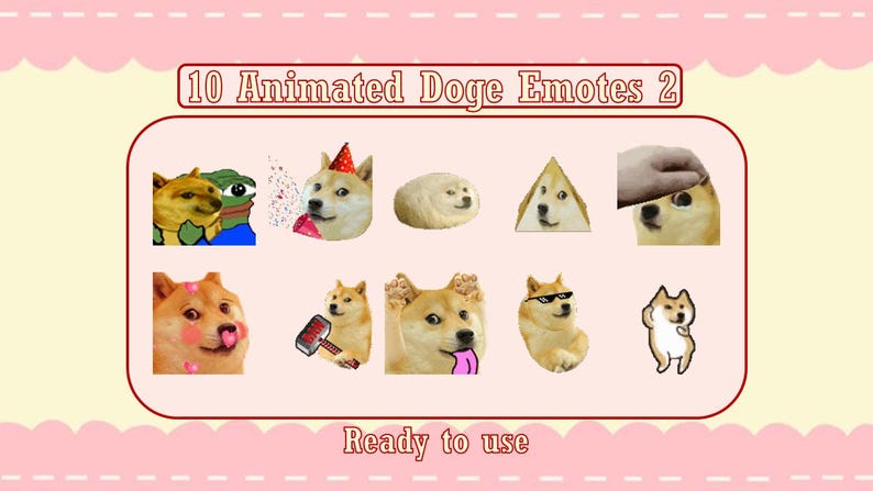 10 Popular Animated Doge Emotes Pack 2 | Twitch Meme Emotes | Discord ...