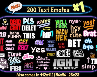 60 Pink Text Emotes Pack | Twitch Emotes | Discord Emotes | Text Emotes ...