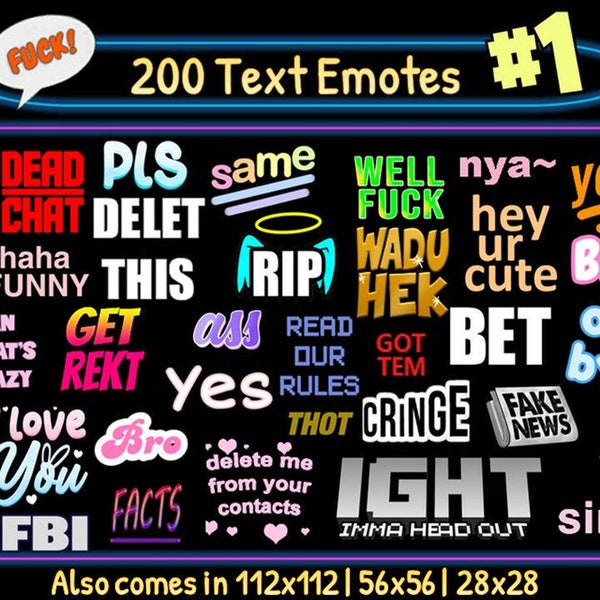200 Text Emotes Mega Pack 3 Twitch Emotes Discord Emotes Text Emotes ...