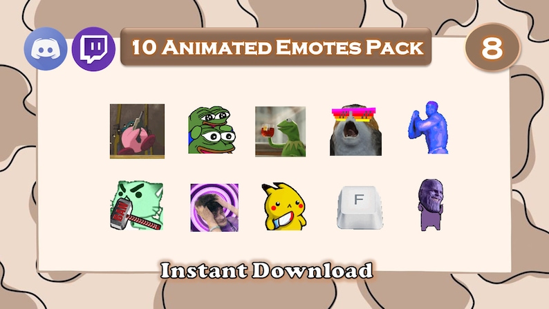 10 Animated Meme Emotes Pack 8 Twitch Meme Emotes Discord Emotes Emotes ...