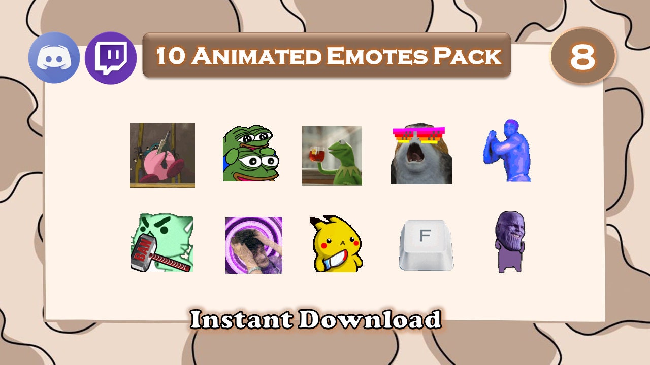 10 Animated Meme Emotes Pack 8 Twitch Meme Emotes Discord Emotes Emotes ...