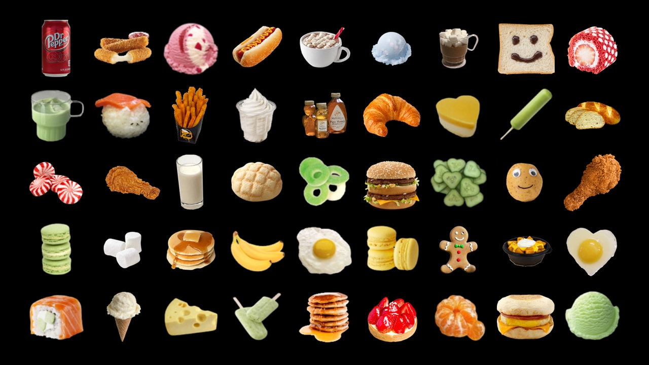 140 Static Food & Drink Emote Pack Realistic Twitch Emotes Discord ...