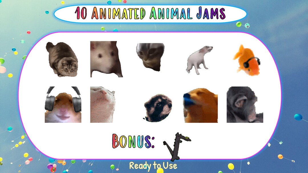 10 Popular Animated Animal Jams Emotes Pack | Twitch Meme Emotes ...