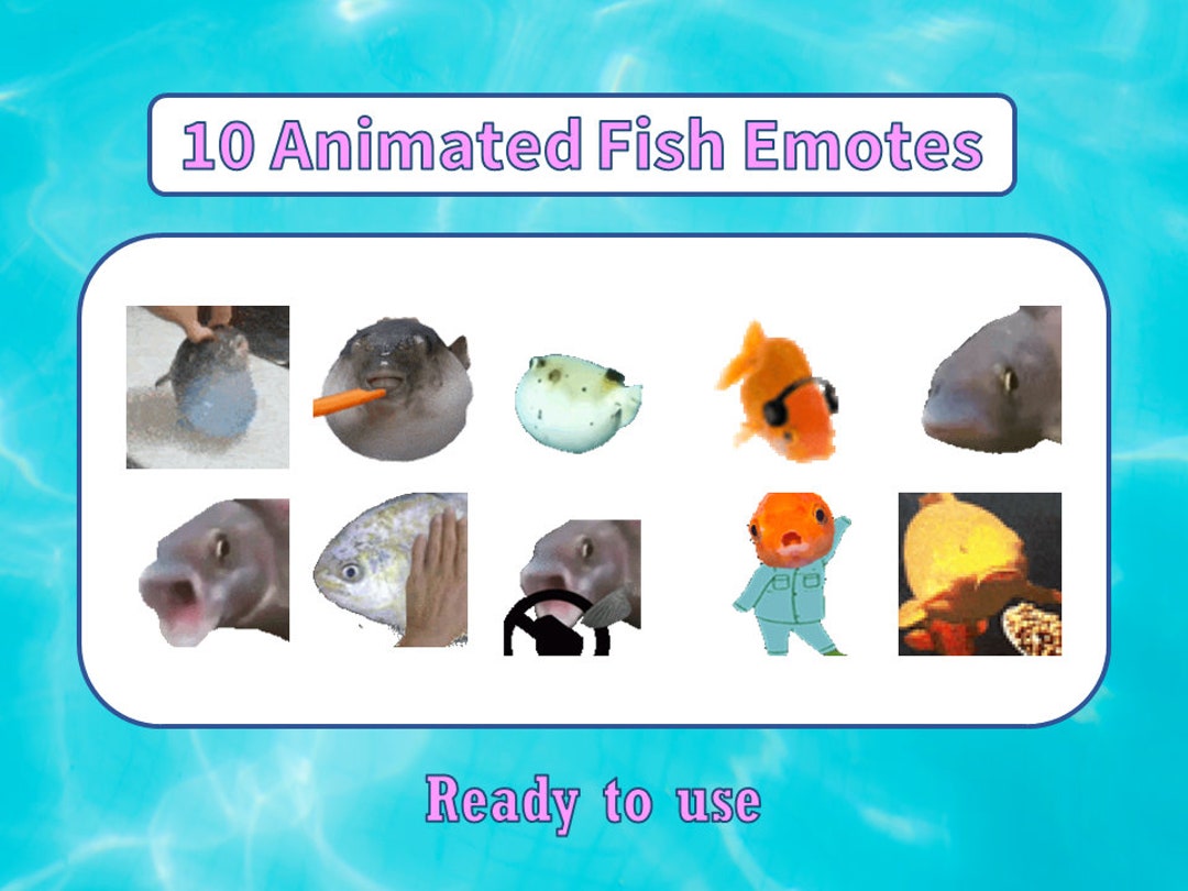 10 Animated Fish Emotes Pack | Twitch Meme Emotes | Discord Emotes ...