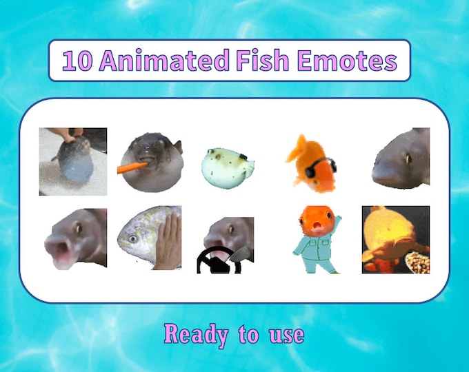10 Animated Fish Emotes Pack | Twitch Meme Emotes | Discord Emotes ...