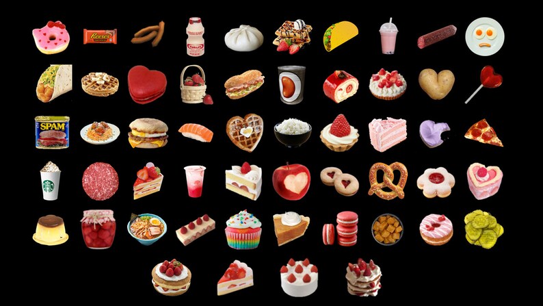 140 Static Food & Drink Emote Pack Realistic Twitch Emotes Discord ...