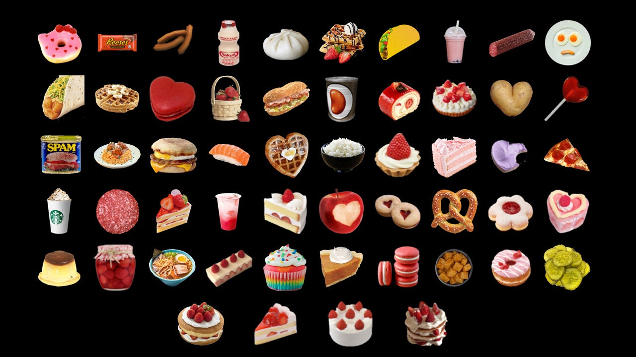 140 Static Food & Drink Emote Pack Realistic Twitch Emotes Discord ...