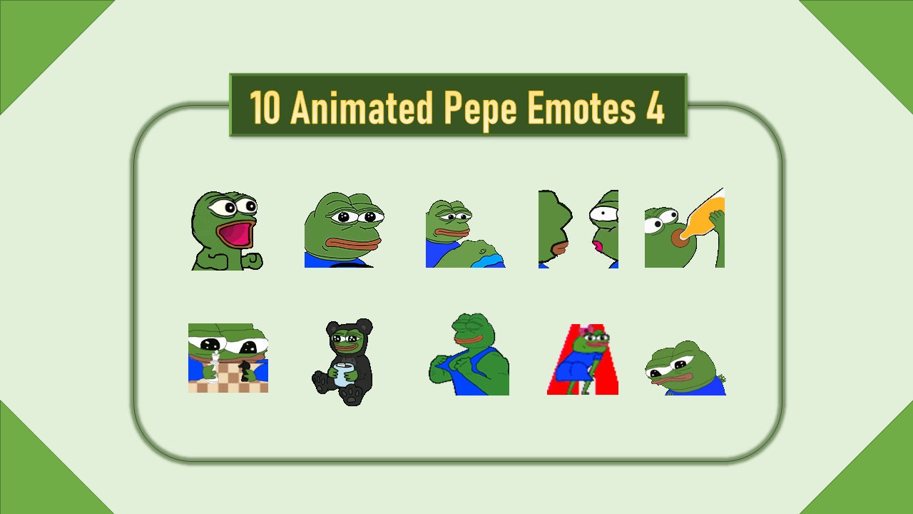 10 Animated Pepe Emotes Pack for Twitch and Discord #4 | Twitch Meme ...