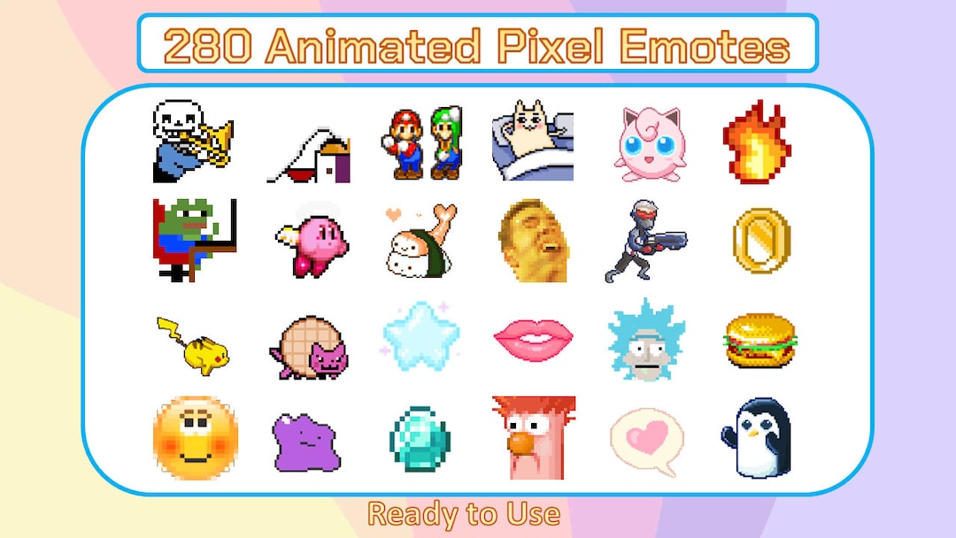 280 Animated Pixel Emotes Mega Pack | Twitch Emotes | Discord Emotes ...