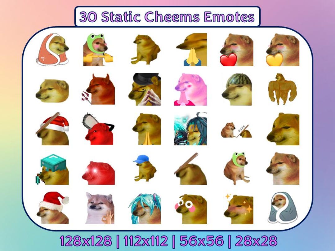 30 Cheems Emotes Pack | Twitch Emotes | Discord Emotes | Text Emotes ...