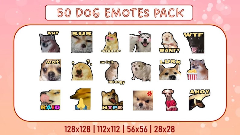 50 Funny Dog Emotes Pack for Twitch and Discord | Twitch Meme Emotes ...