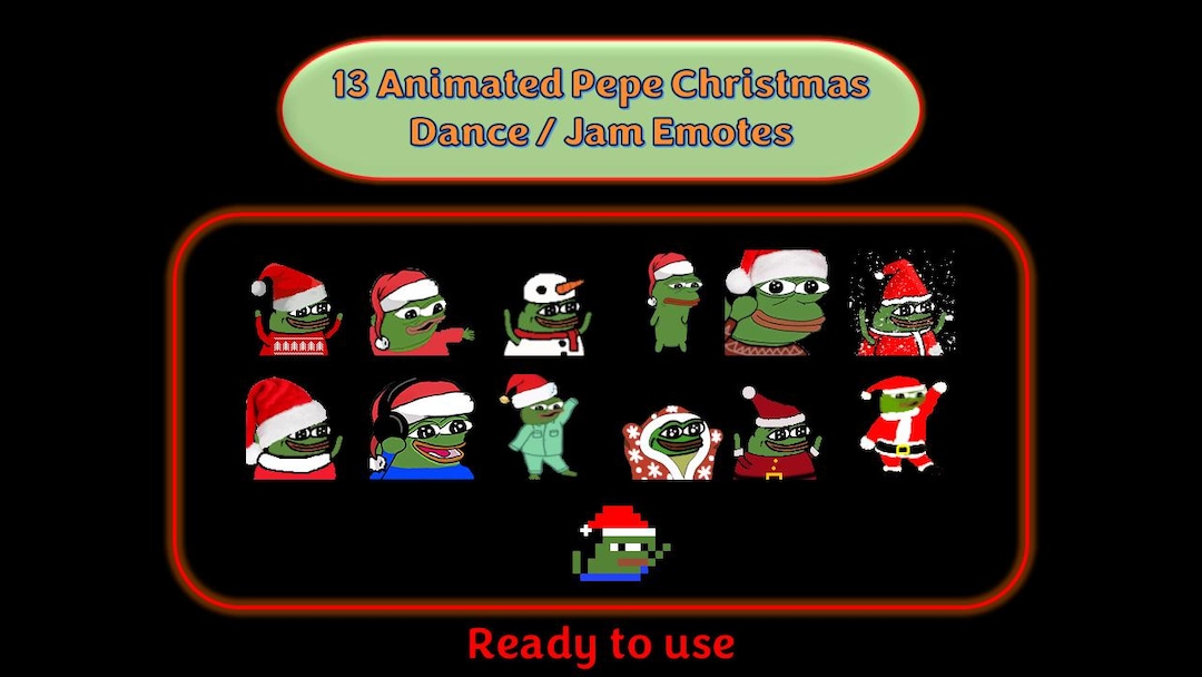 13 Animated Pepe Christmas Dance / Jam Emotes | Twitch Emotes | Discord ...
